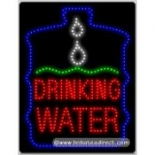 Drinking Water LED Sign (26" x 20" x 1") – Boba Tea Direct